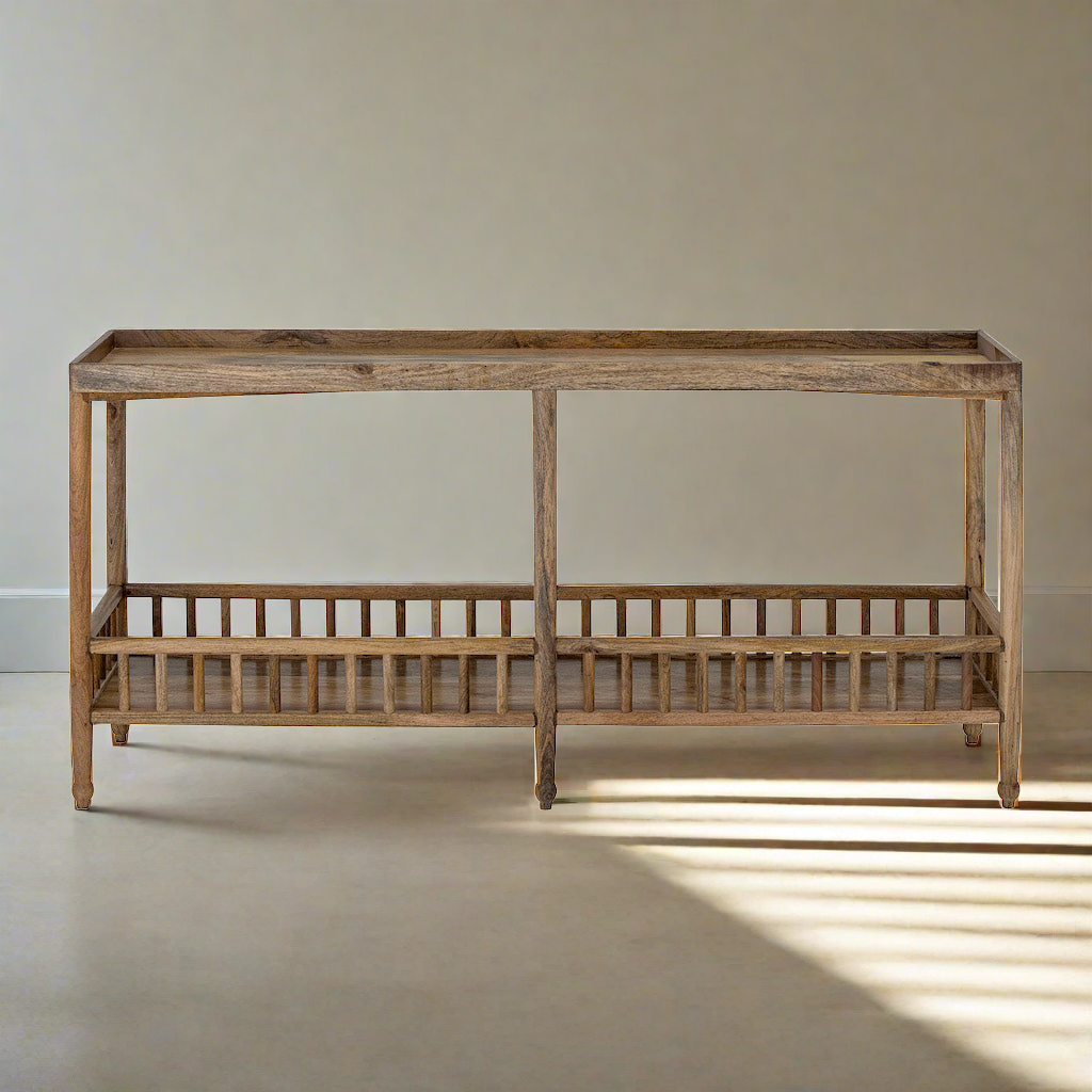 Mango Wood Gallery Console Table – Cowshed Interiors