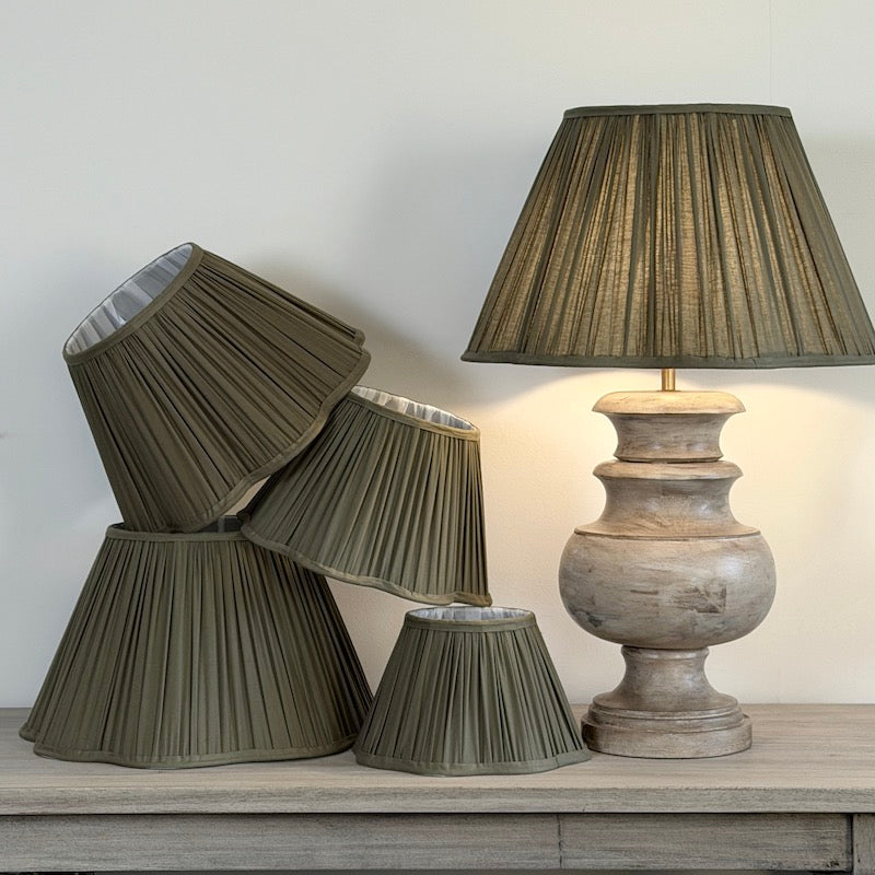 Imala Heritage Olive Scalloped Shades - 5 Sizes – Cowshed Interiors