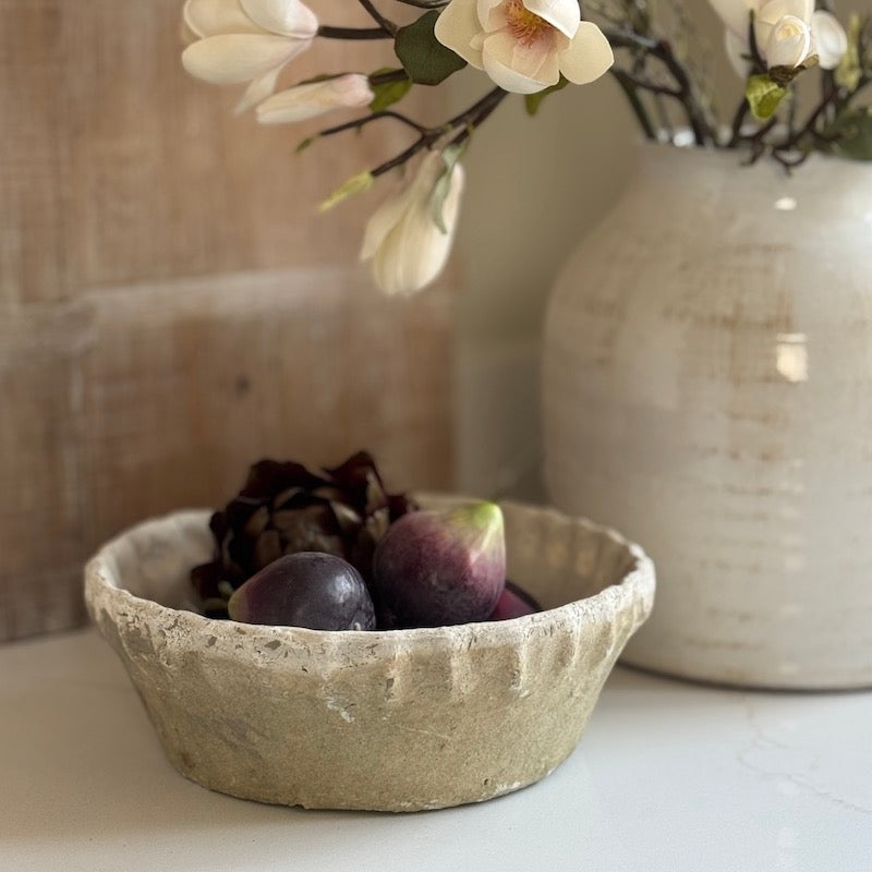 Antiqued Whitestone Dish Planter Frill Rim – Cowshed Interiors
