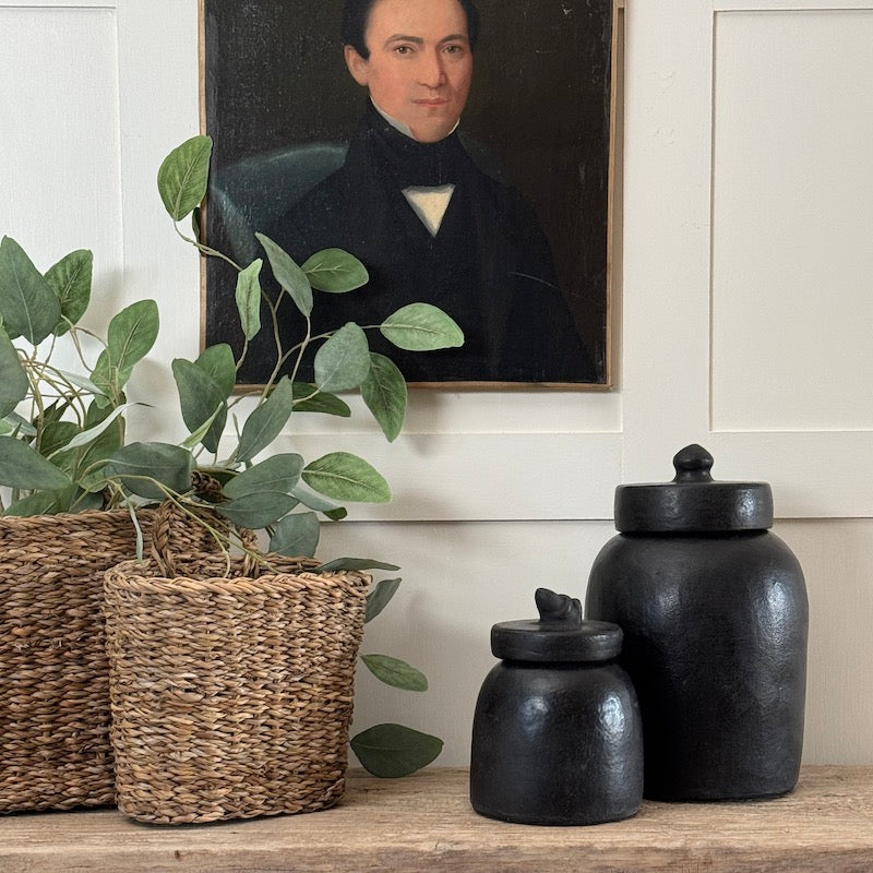 Small Black Ceramic Jars – Cowshed Interiors