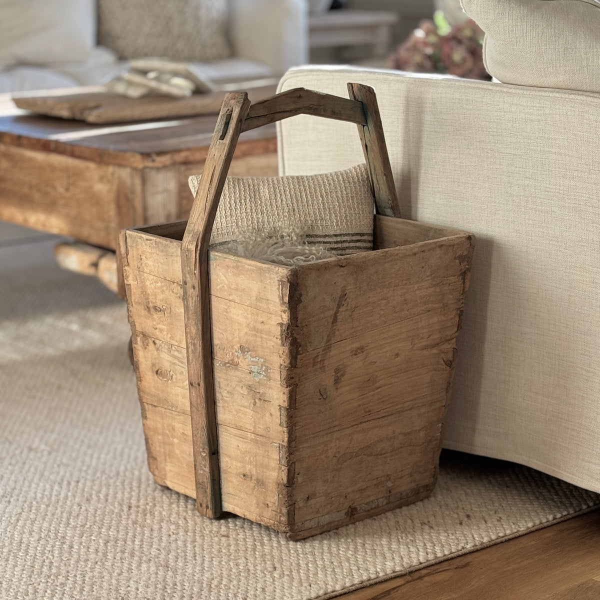 Vintage Rice Carrier Large (029) – Cowshed Interiors