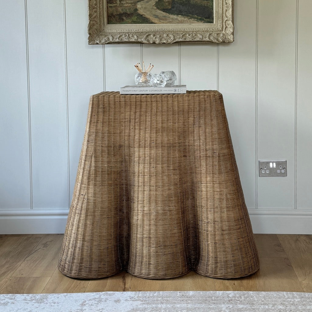 Small Rattan Scalloped Console Table – Cowshed Interiors