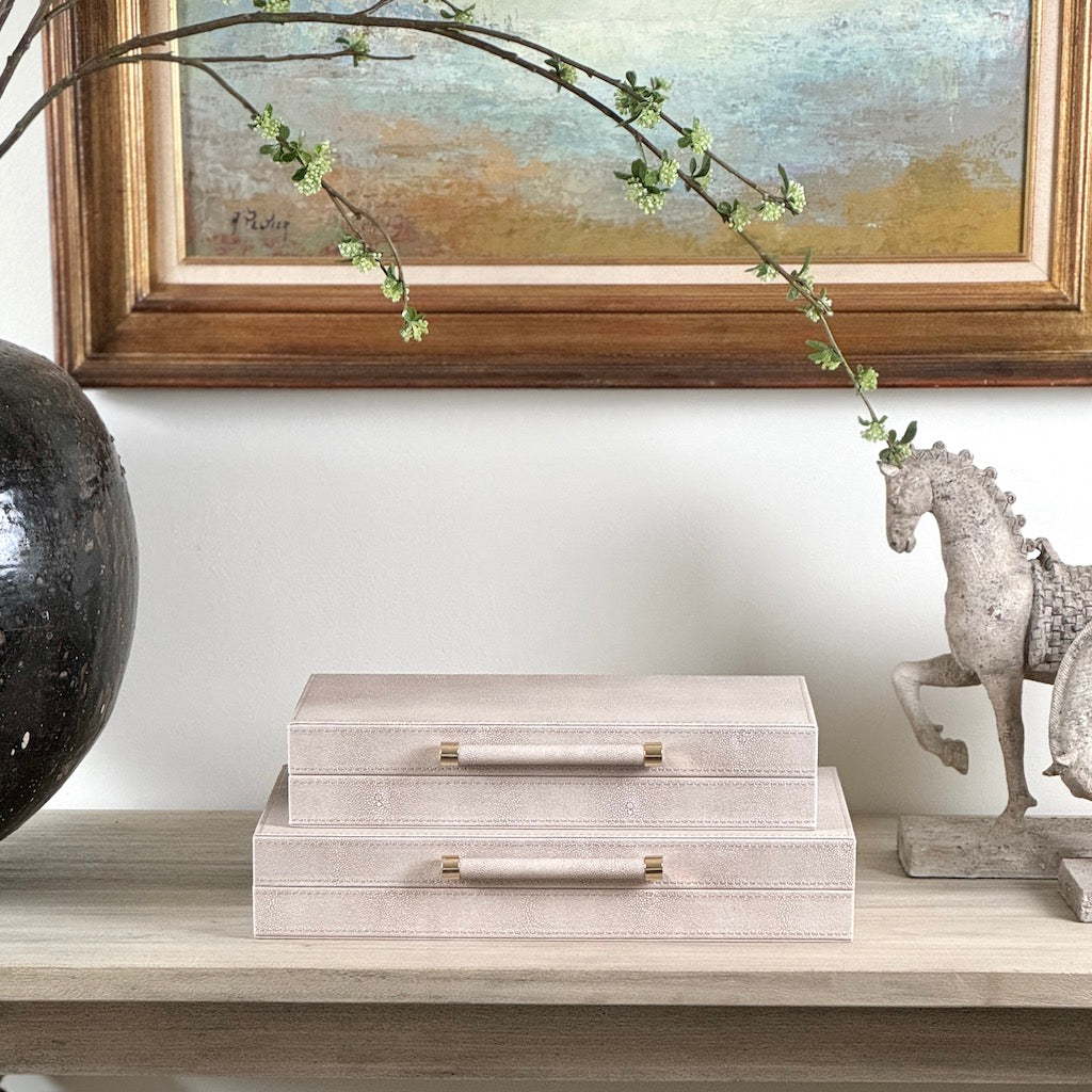 Ivory Faux Shagreen Boxes – Cowshed Interiors