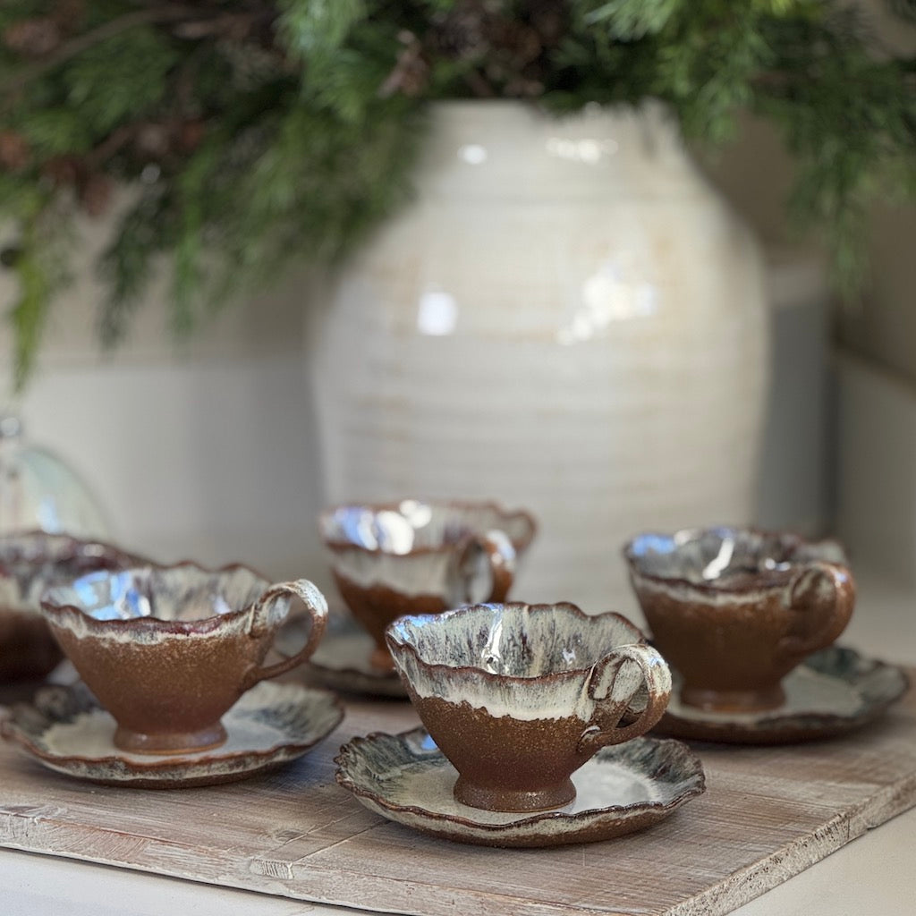 Matt Brown Glazed Decorative Tea Set – Cowshed Interiors