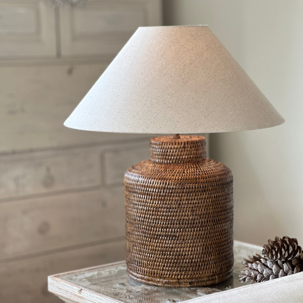 Tea Caddy Rattan Table Lamp – Cowshed Interiors