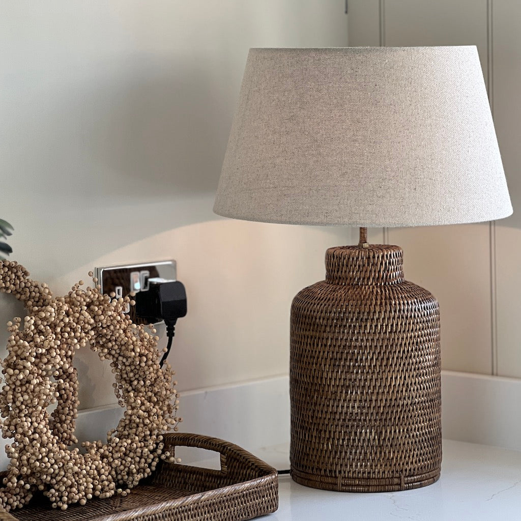 Slim Caddy Rattan Lamp Antique Brown – Cowshed Interiors